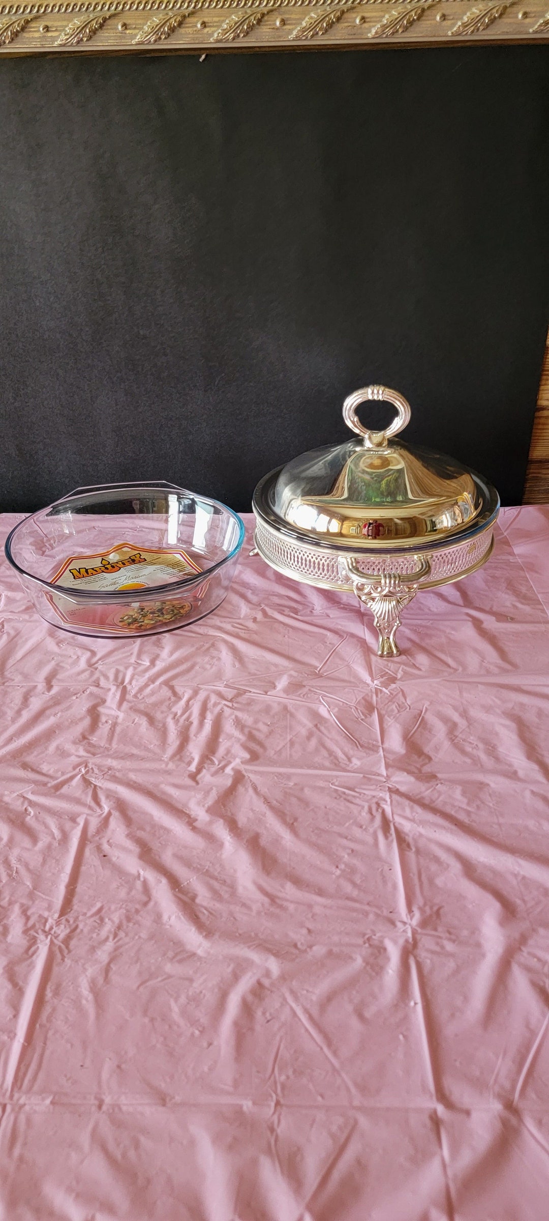 2 Quart Pierced Gallery Duo Server Silver Plated Fine Quality ...