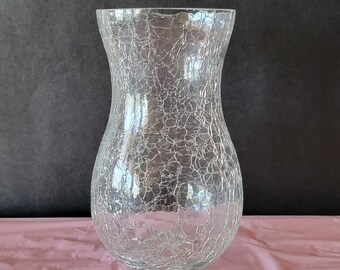 Clear Crackle Glass Vase - Etsy