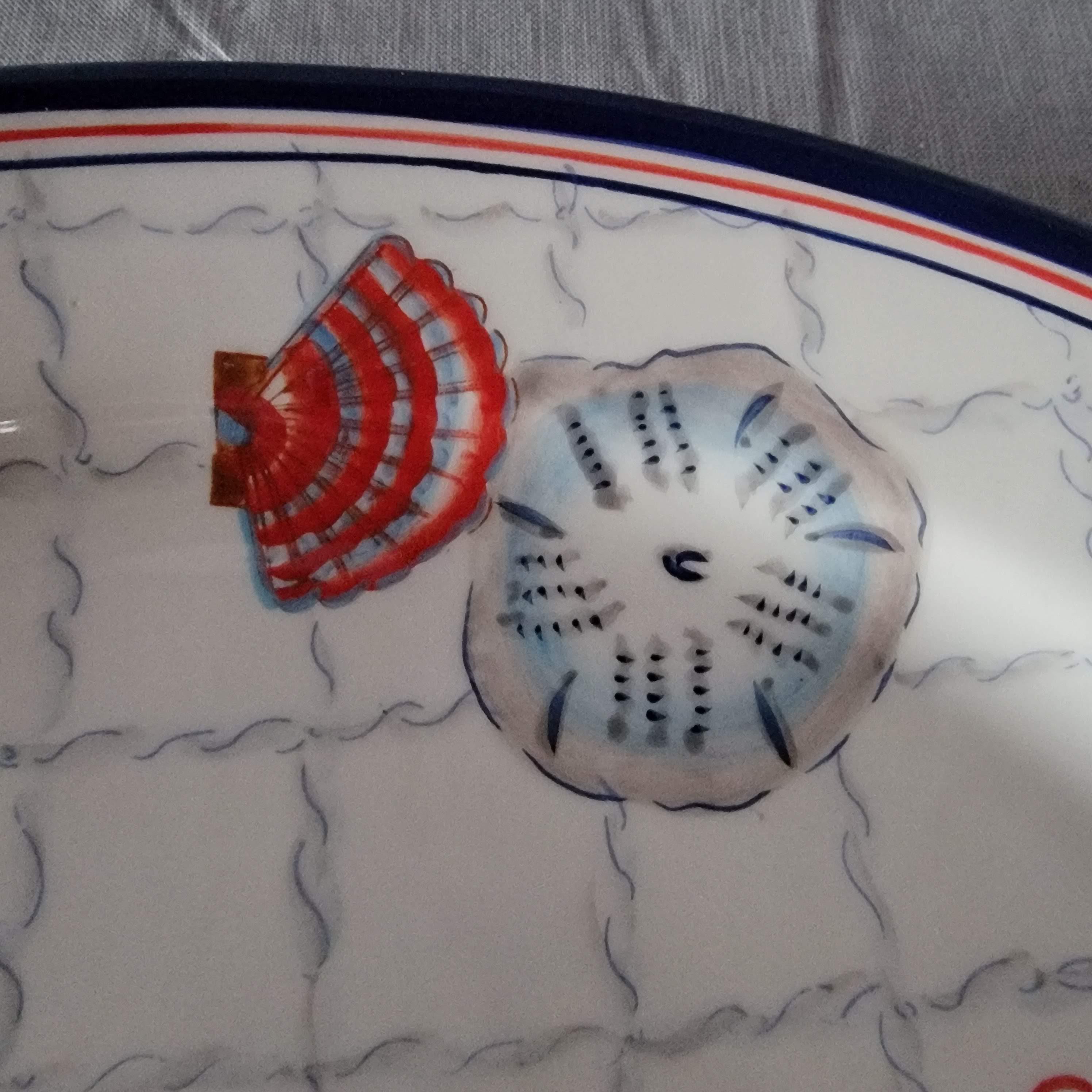 Vintage Ahoy Mate! Paula Deen at Home Oval Platter Ceramic Crab, Shells ...