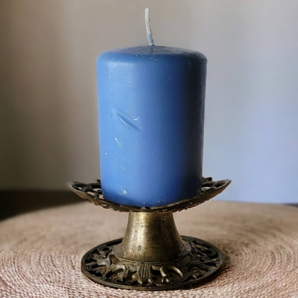 Brass Filigree Candle Holder Etsy