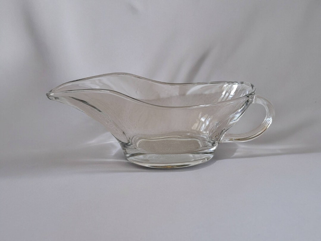 Clear Glass Anchor Hocking Gravy Boat 1028 10 OZ 295 ML Vintage Sauce ...