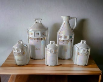 Vintage Lusterware Canister Set Made in Germany - Etsy