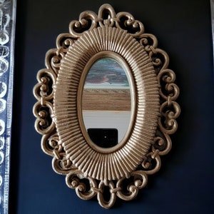 Vintage Homco 1978 Faux Wood Mirror/picture Frame Plastic Wall Hanging ...