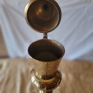 Extra Large Vintage Brass Oil or Tea Pot Etched Coffee Pot Aftaba Ewer ...