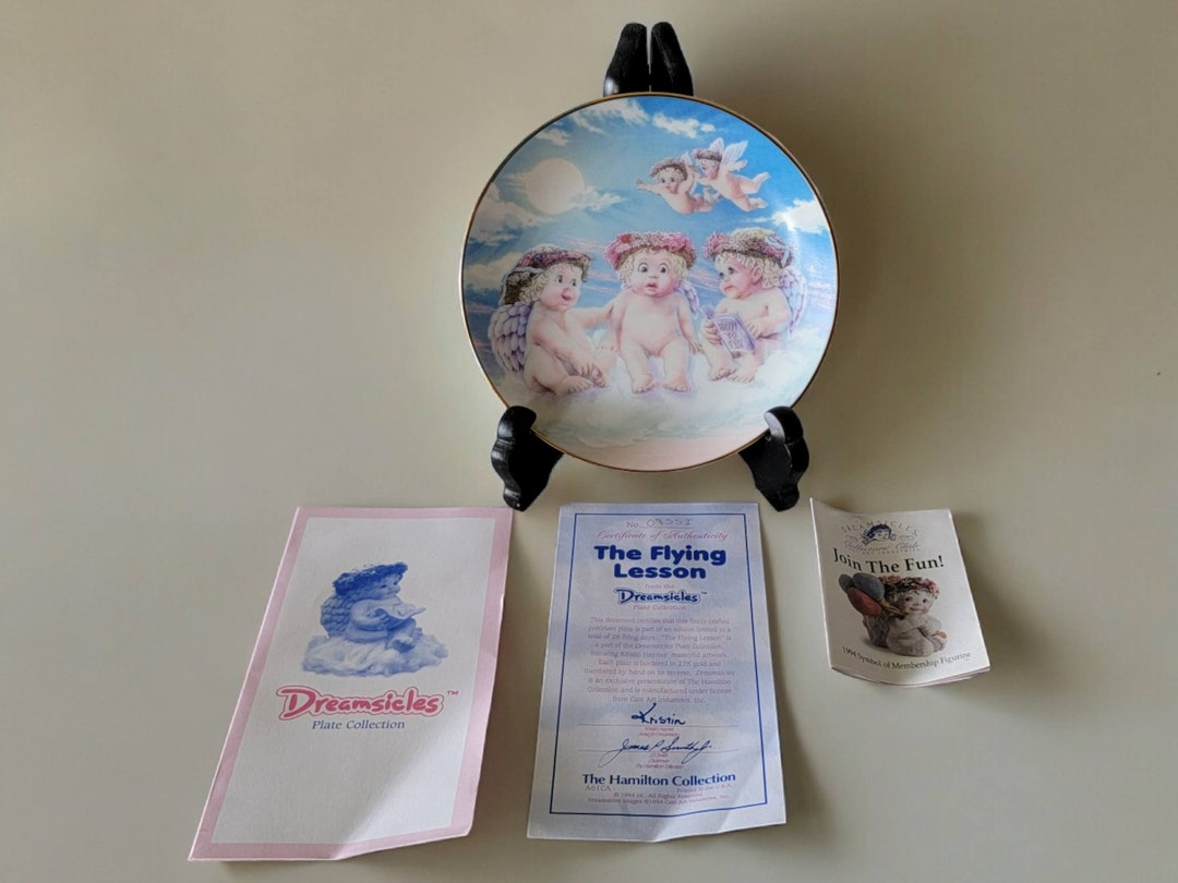 Vintage Dreamsicles the Flying Lesson Collectors Plate by Kristin 1994 ...