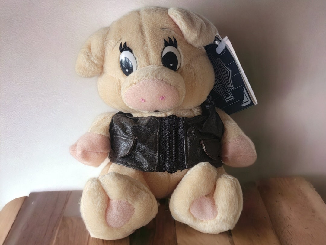 1999 Harley-davidson Bean Bag Plush Boot Hill Bob Pig Wearing Logo ...