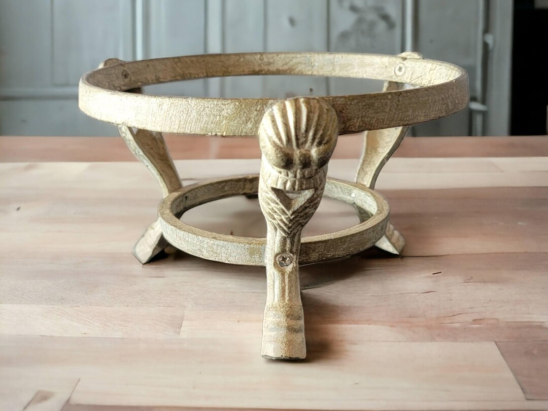 Vintage Cream Colored Globe/orb Stand Plant Stand Metal Three ...