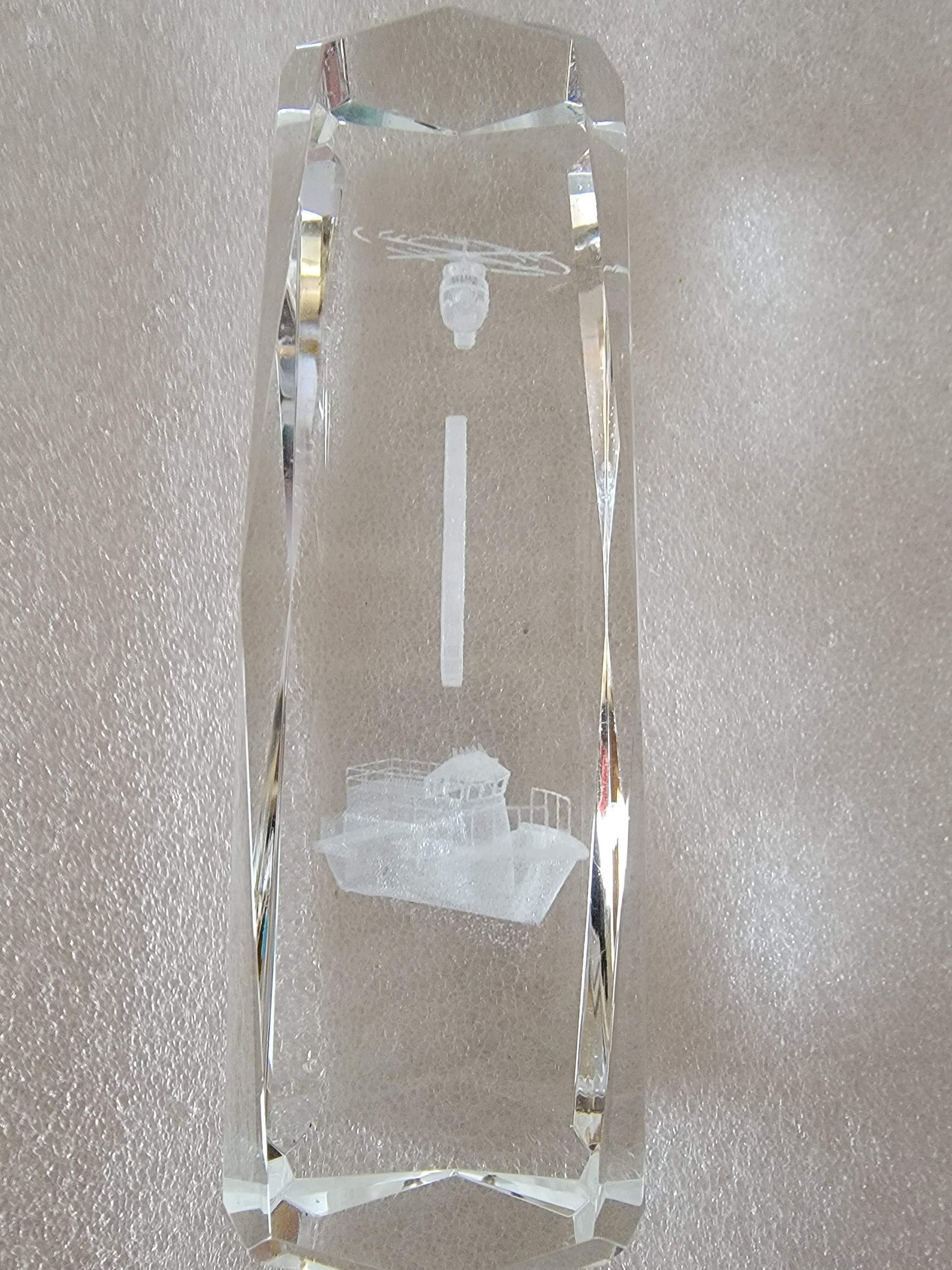 3D Laser Etched Glass Cube United States Coast Guard Paperweight ...