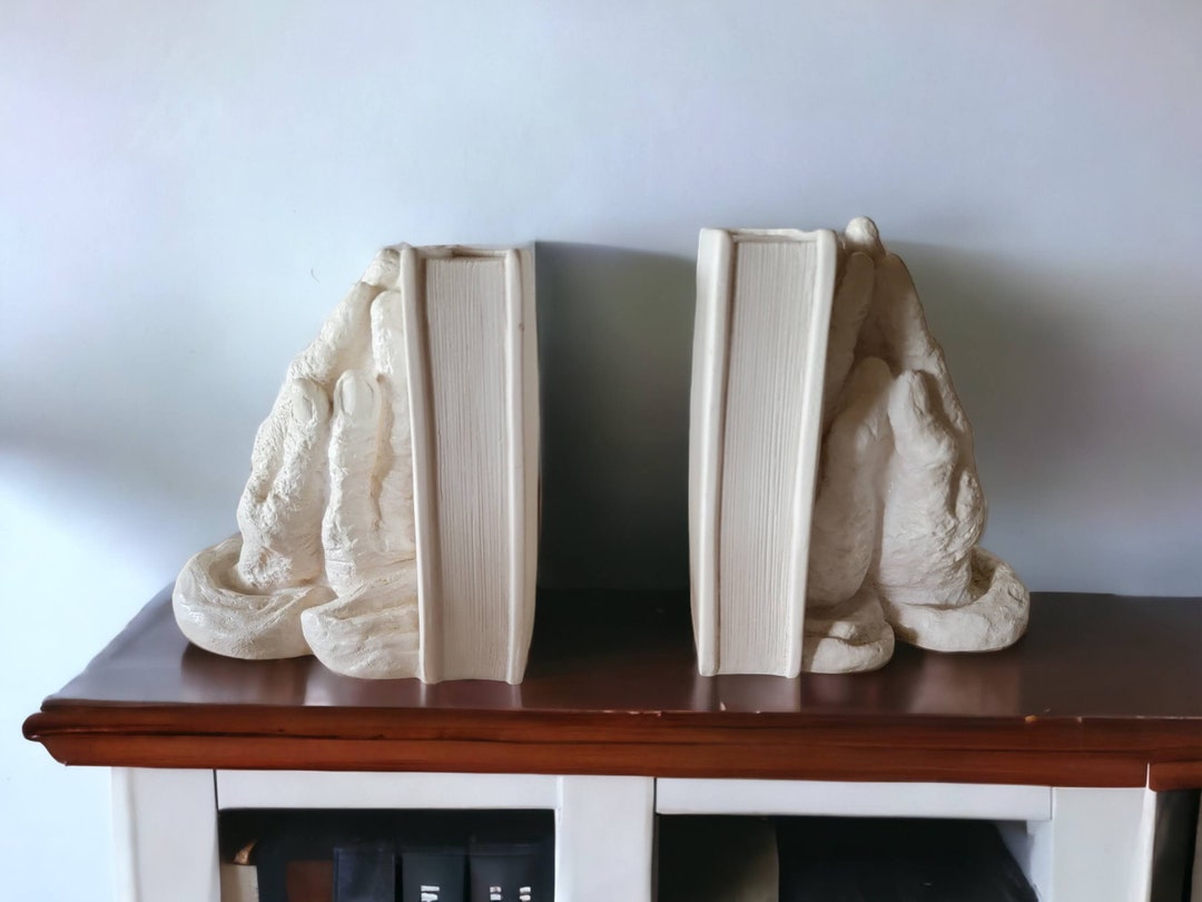 Vintage Praying Hands Holy Bible Book Ends Ceramic Made in the USA ...