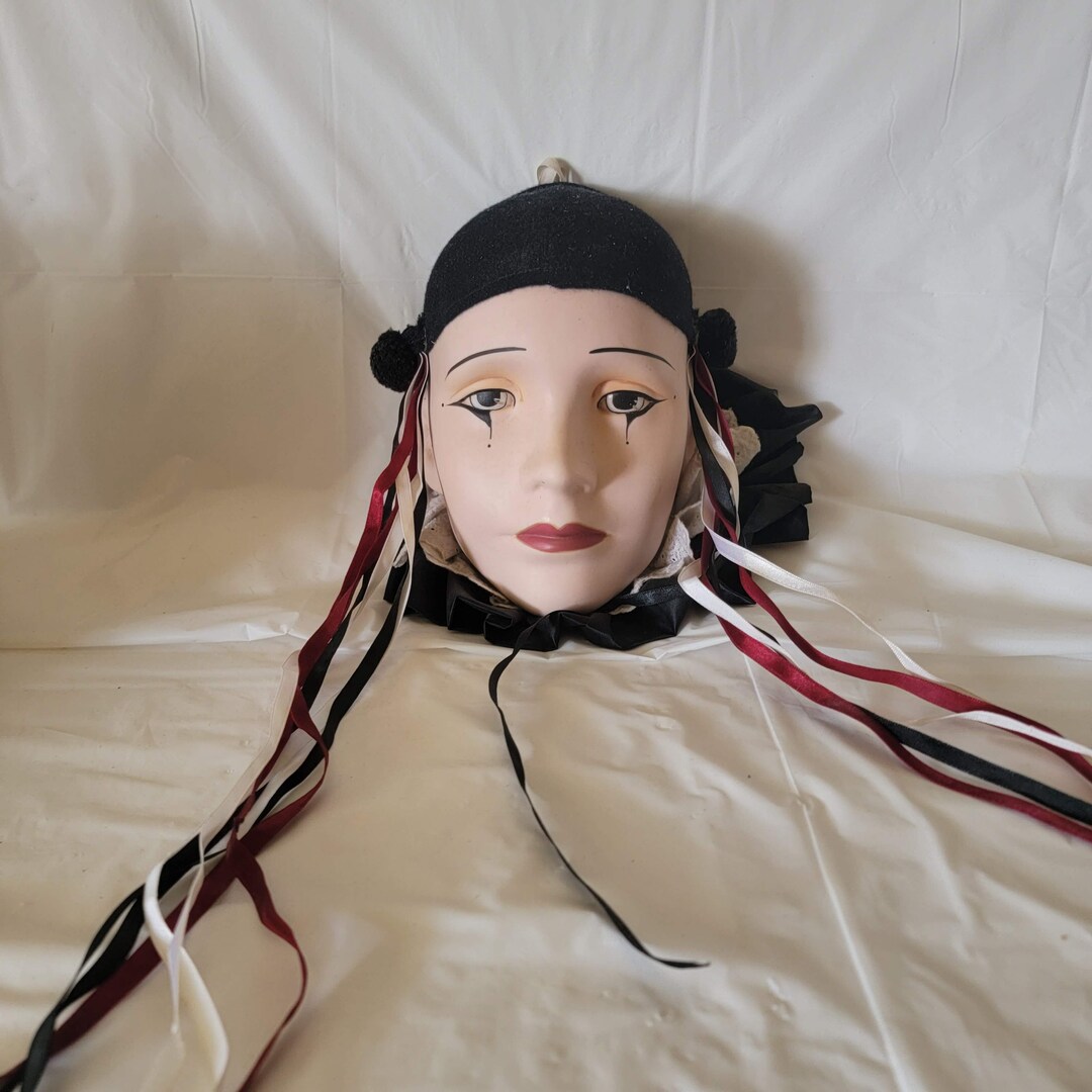 Ceramic Jester Mime Wall Hanger, Vintage Pottery Jester, Realistic ...