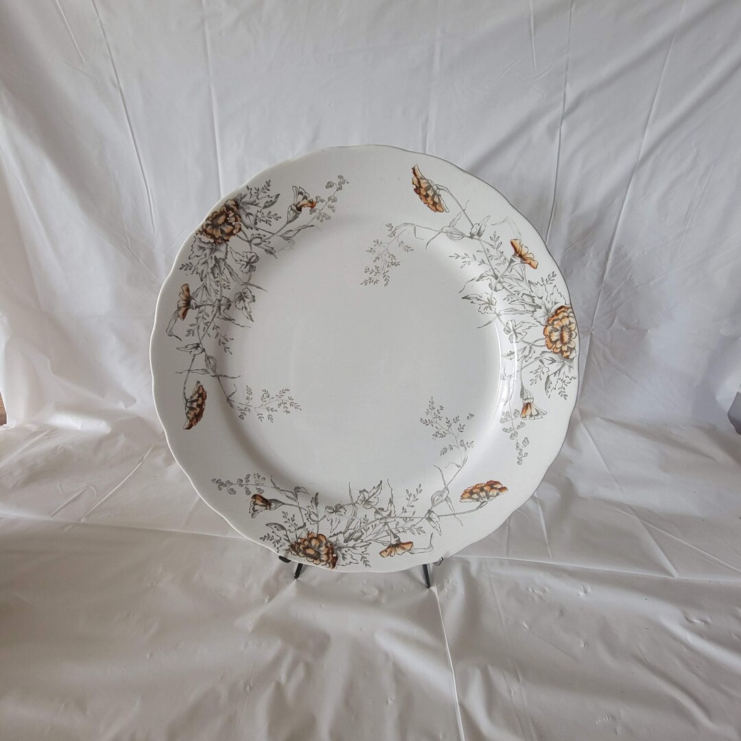 Porcelaine De Terre John Edwards Dinner Plate, Floral Design Dinner ...
