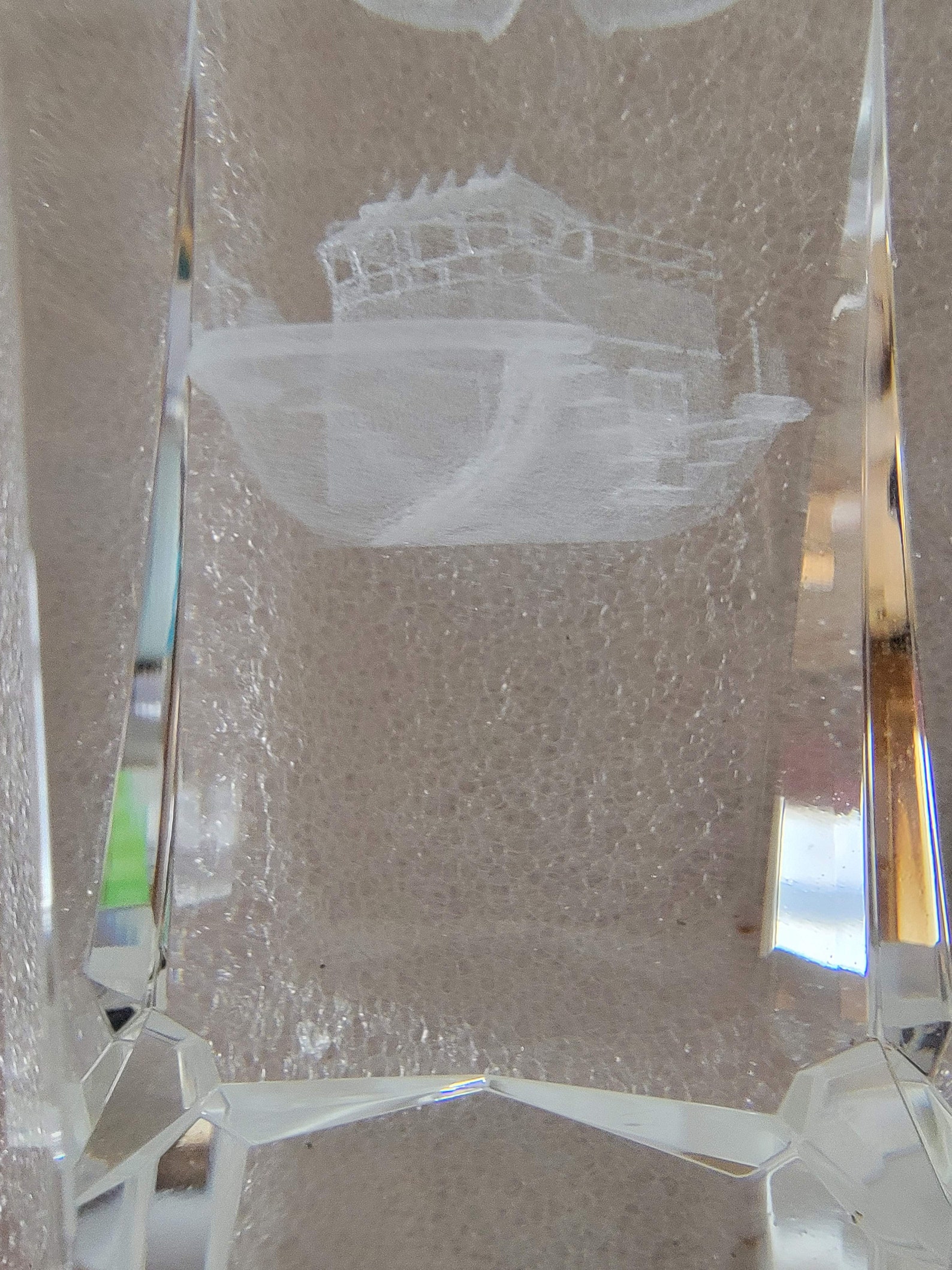 3D Laser Etched Glass Cube United States Coast Guard Paperweight ...