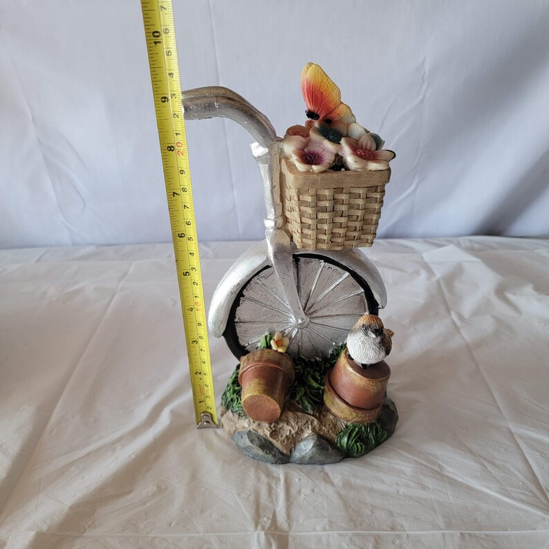 Vintage Unicycle Garden Ornament Spring With Butterfly Flowers and Bird ...