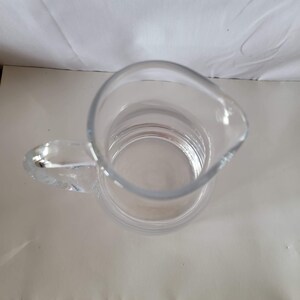 Vintage Small Glass Pitcher Clear Juice Jug Hand Blown Petite With ...