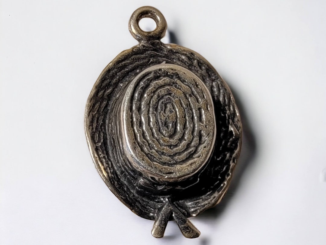 Vintage Sterling Silver Straw Hat Charm Pendant Gardening Sun Floppy ...