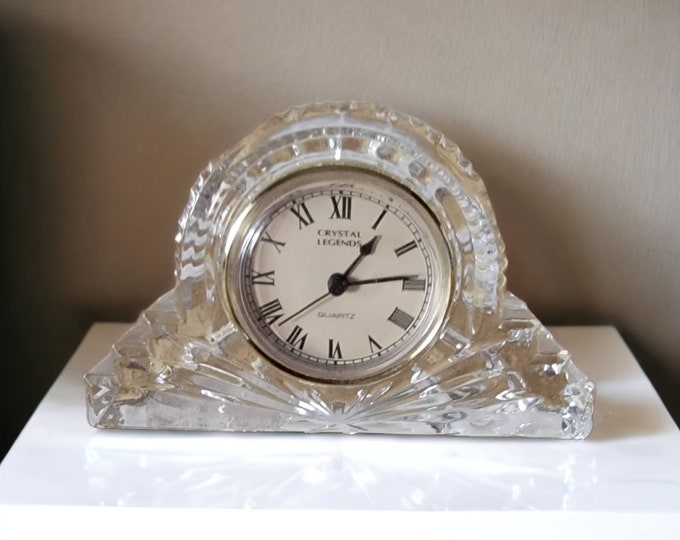 Crystal Legends by Godinger Table Top Quartz Lead Crystal Clock 1980s ...
