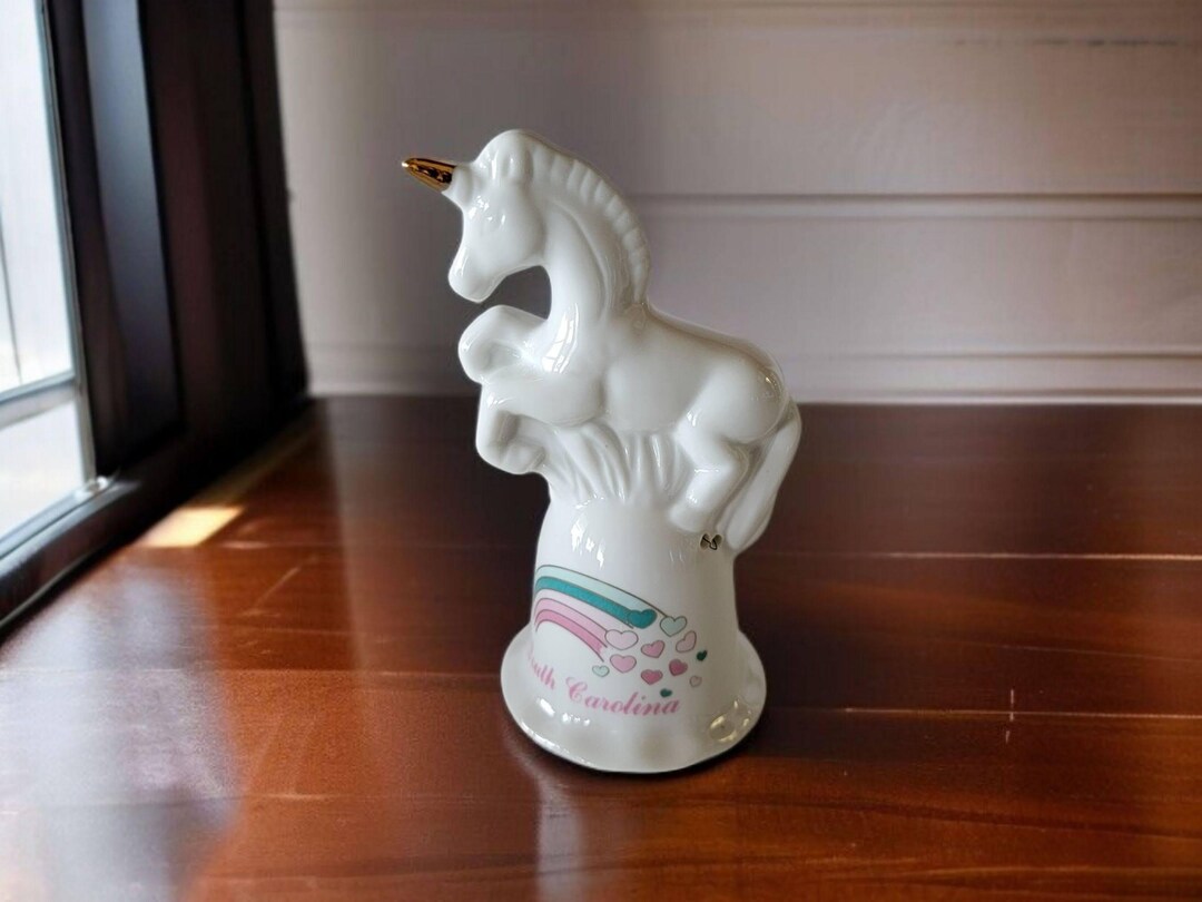 Vintage Scotty Unicorn South Carolina Bell Porcelain White With Rainbow ...
