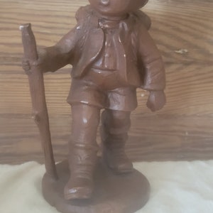 Vintage 1989 Red Mill Hiking Boy Statue Made in USA Crushed Pecan ...