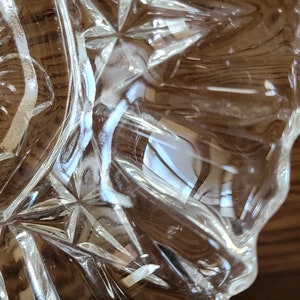 Vintage Federal Glass Pioneer Clear Glass Ruffled Edges Fruit in Center ...