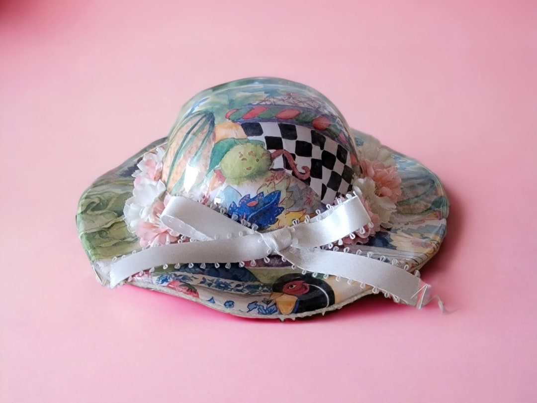 Linda Edgington Designer Bonnet Ceramic Hat Wall Hanging Hand Painted ...