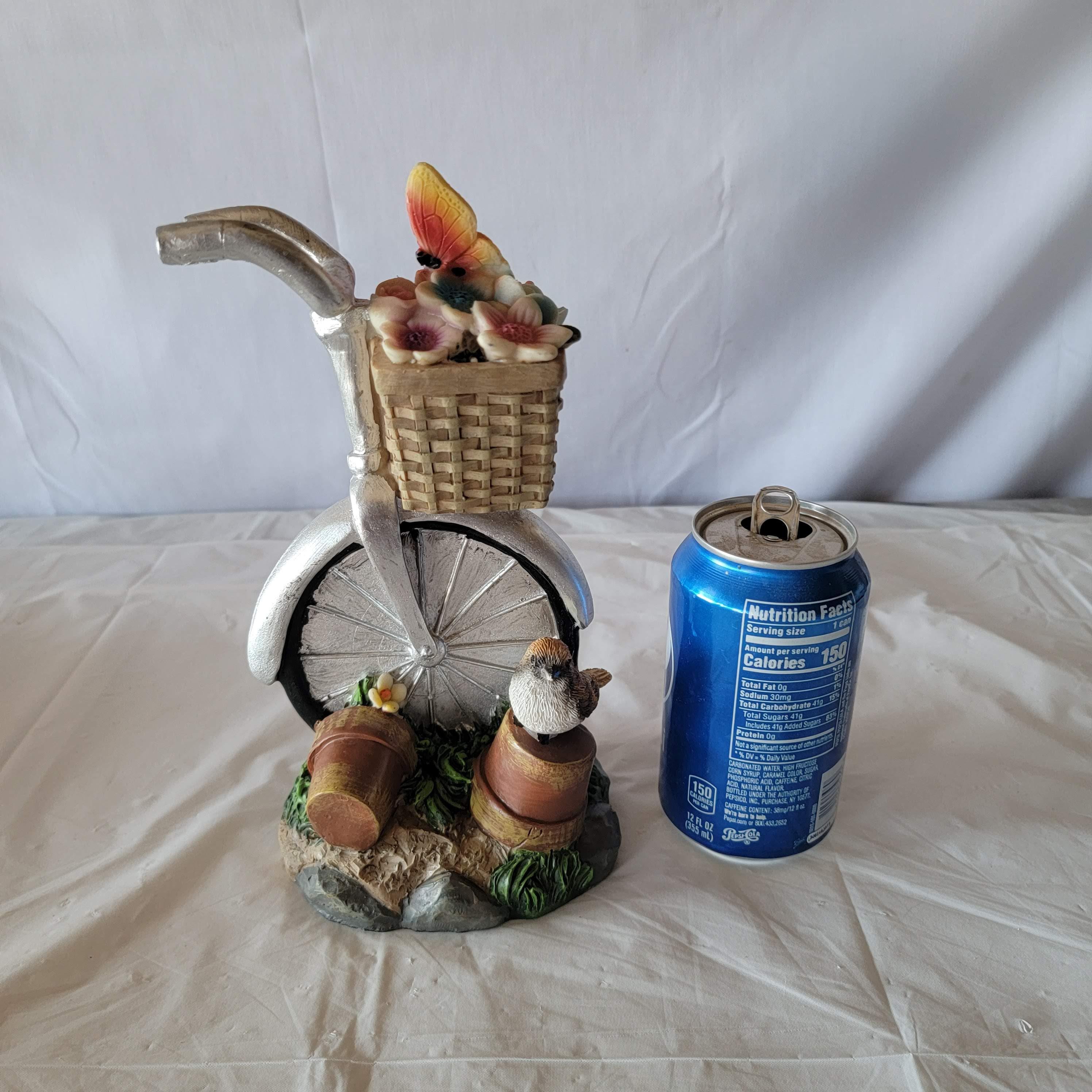 Vintage Unicycle Garden Ornament Spring With Butterfly Flowers and Bird ...