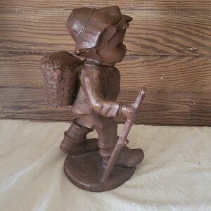 Vintage 1989 Red Mill Hiking Boy Statue Made in USA Crushed Pecan ...