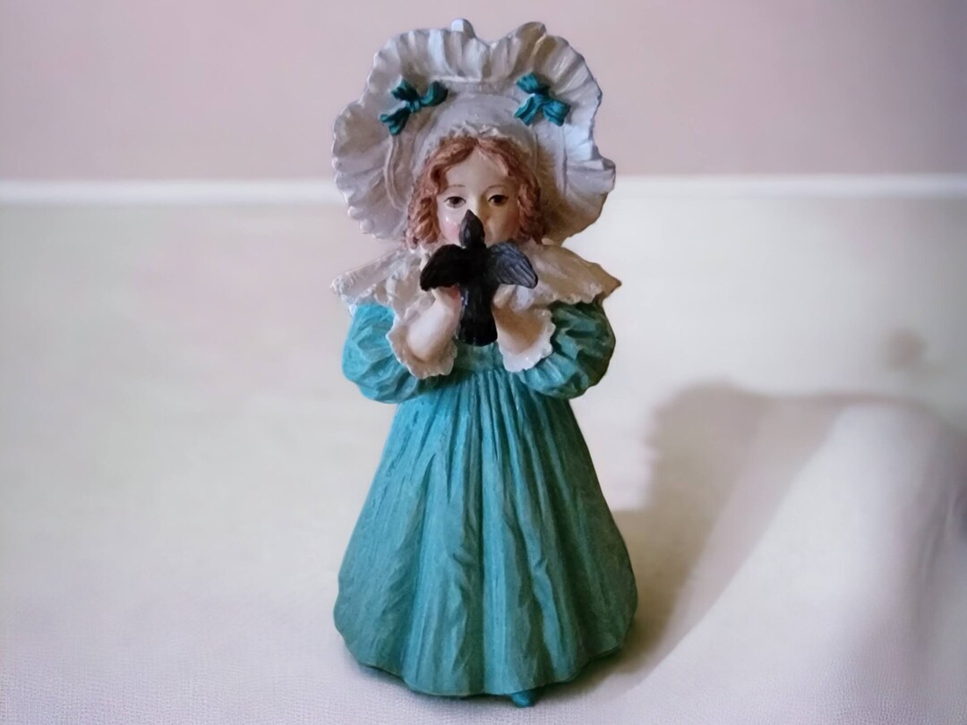 1989 Maud Humphrey Bogart the Little Captive Figure Girl Holding Bird ...