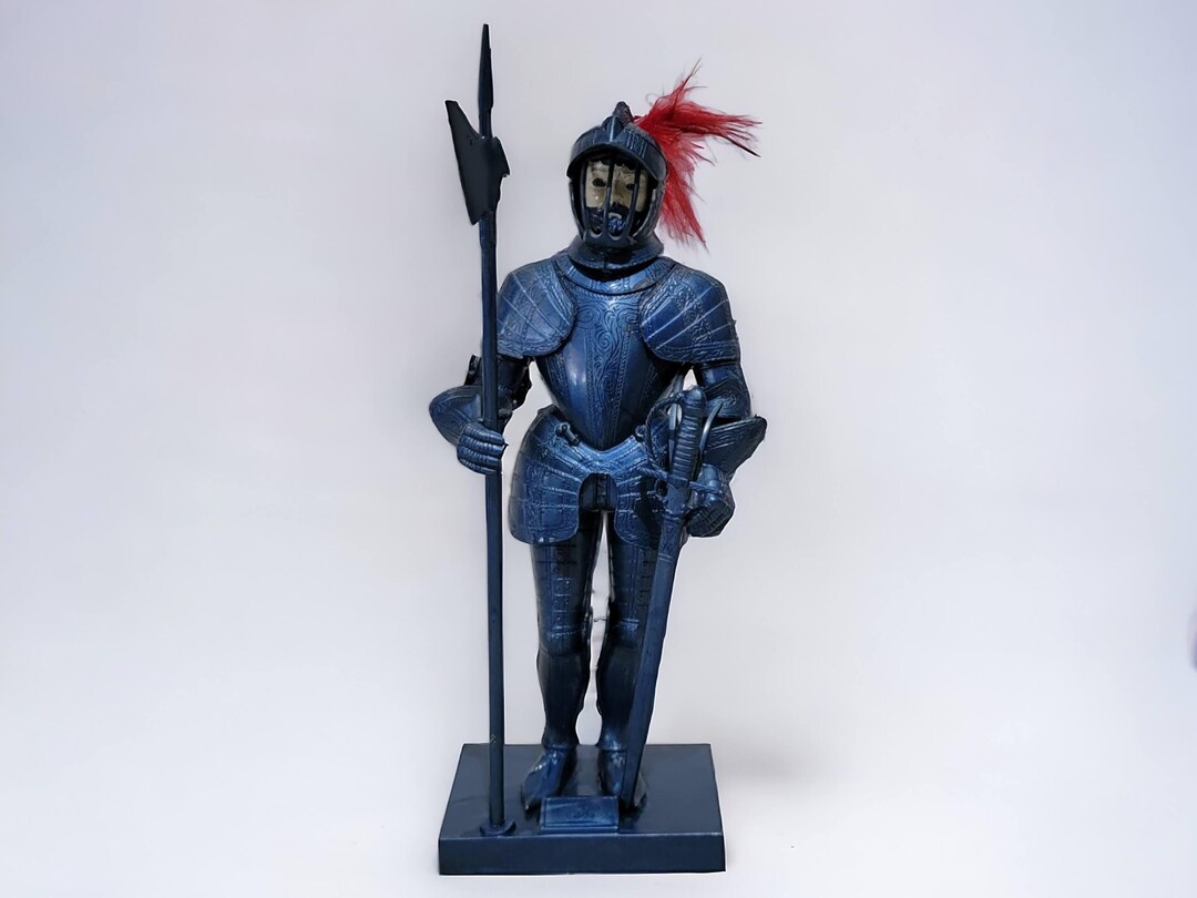 1956 Aurora Plastics Milan 1520 Blue Knight Assembled Vintage Medieval ...
