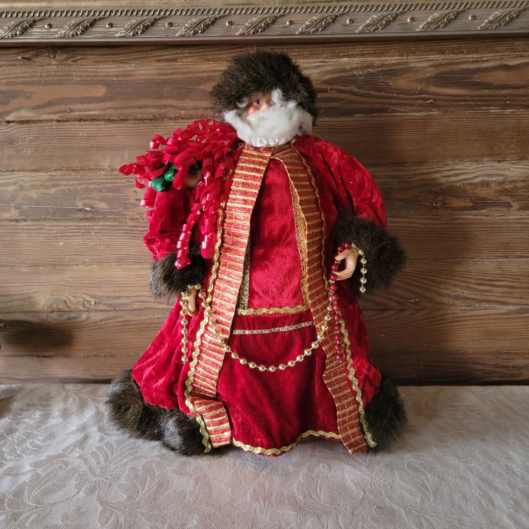 Vintage Tall Old World Santa Tree Topper, Unique Christmas Decor ...