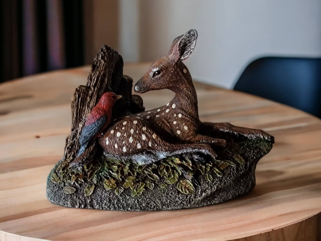 Vintage 1984 Aus Ben Studios Figurine Woodland Seasons Fawn and Scarlet ...