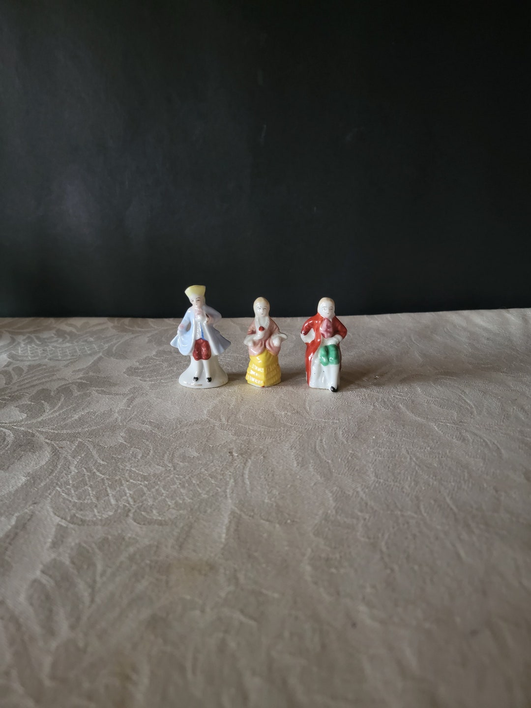 Set of 3 Miniature Porcelain Figurines Made in Japan 2 Gentleman and 1 ...