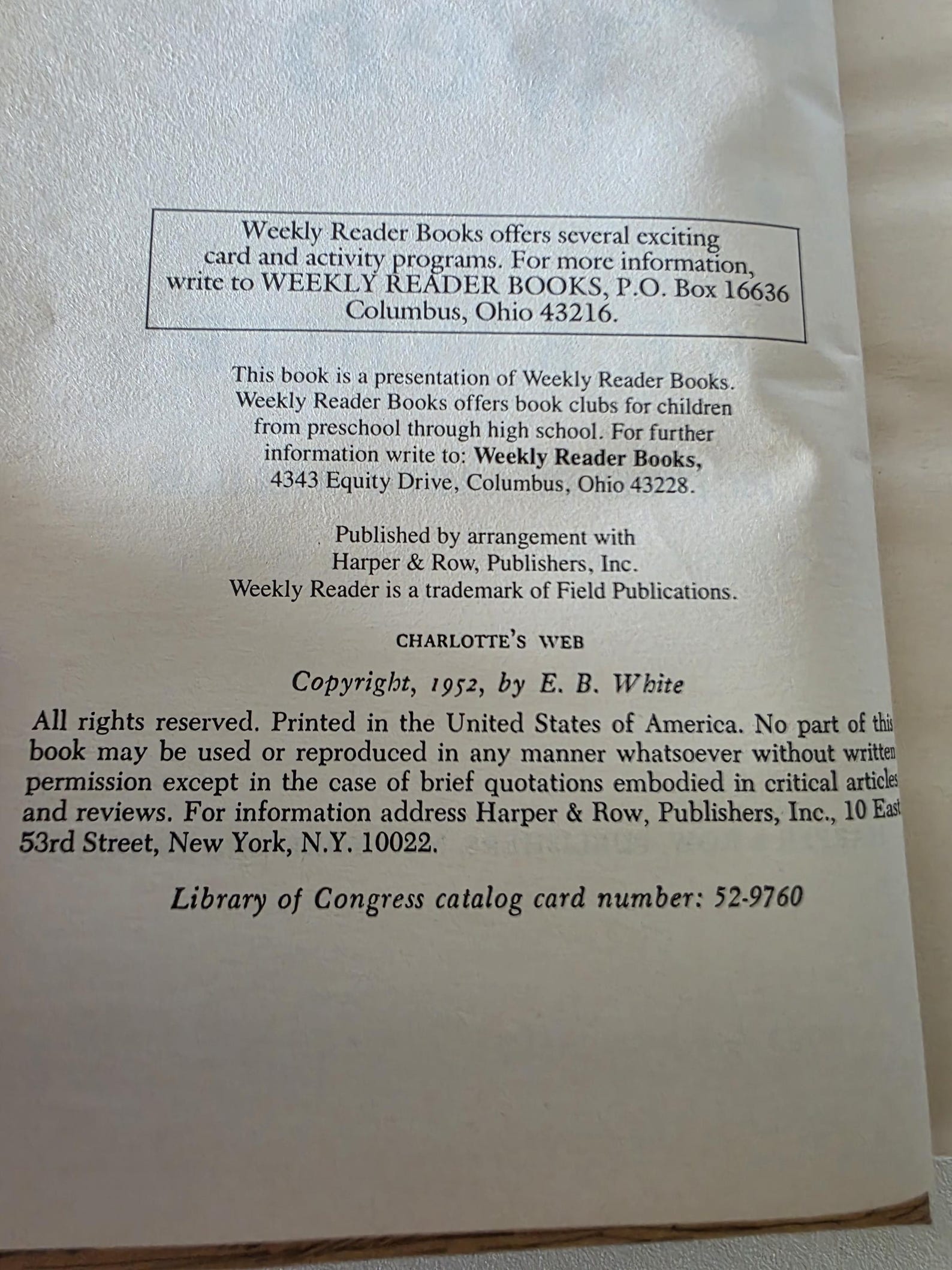 Charlotte's Web by E.B. White Vintage 1980s Weekly Reader Books Hard ...