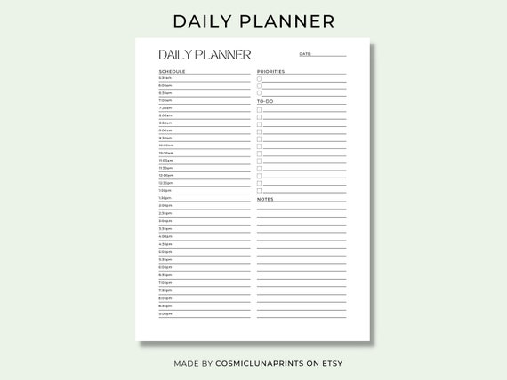 Printable Daily Planner Fillable Daily to Do List - Etsy
