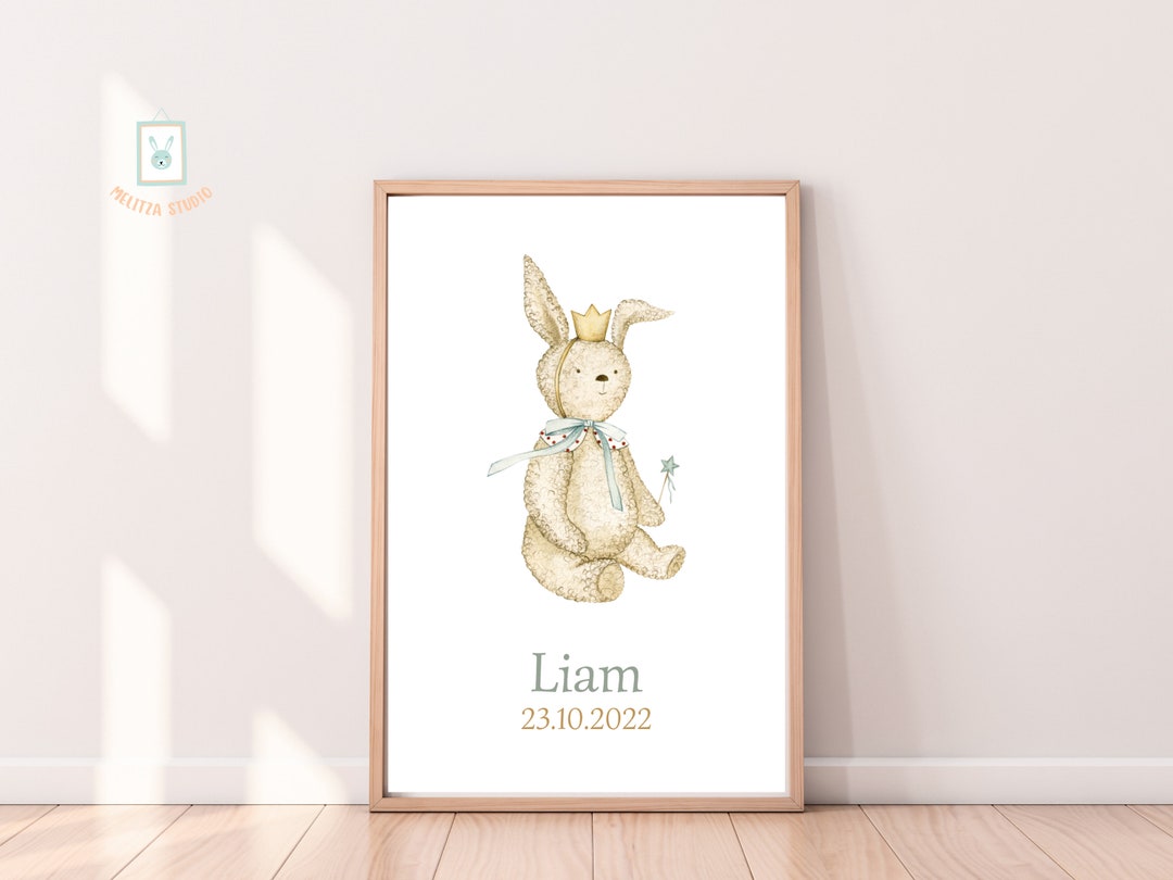 Personalized Poster for Children Rabbit Pattern Printed on Quality ...