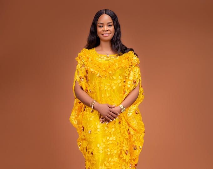 Lace African Bubu Gown: Traditional Women's Wedding Dress - Etsy