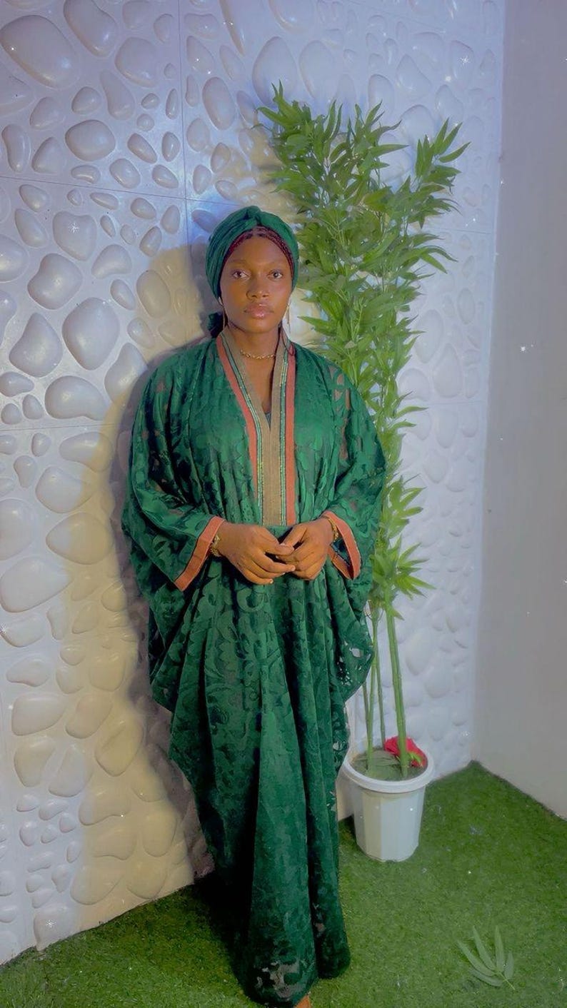 Green Lace Ashoke Bubu Gown: Elegant African Kaftan Dress - Etsy
