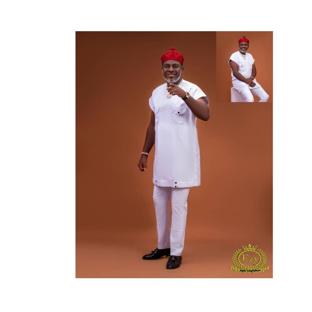 African Kaftan, Senator Set, African Outfit, African Clothing, African ...
