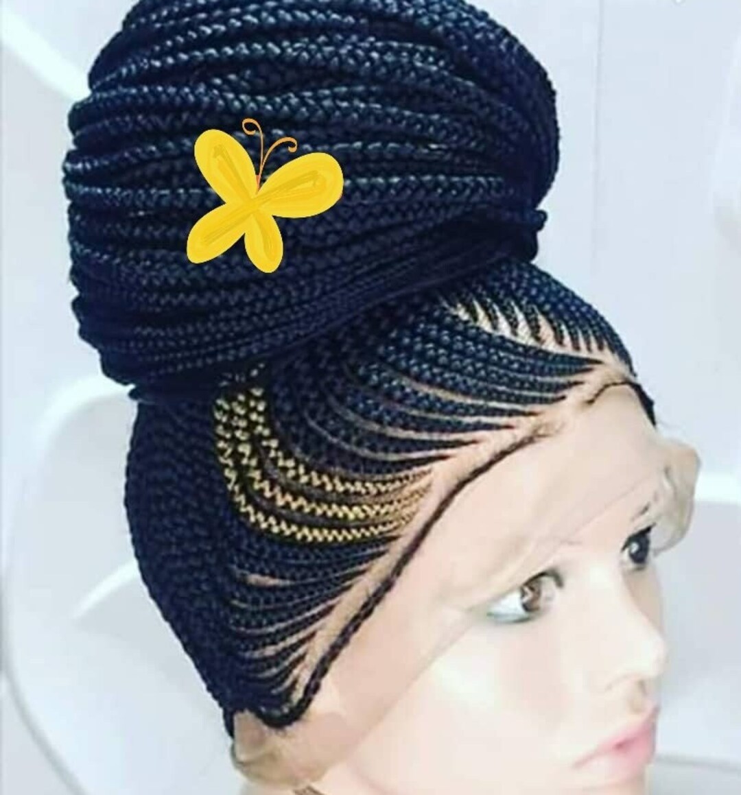 360 Lace Frontal Ghana Braided Wig: Hand-braided African Hair - Etsy
