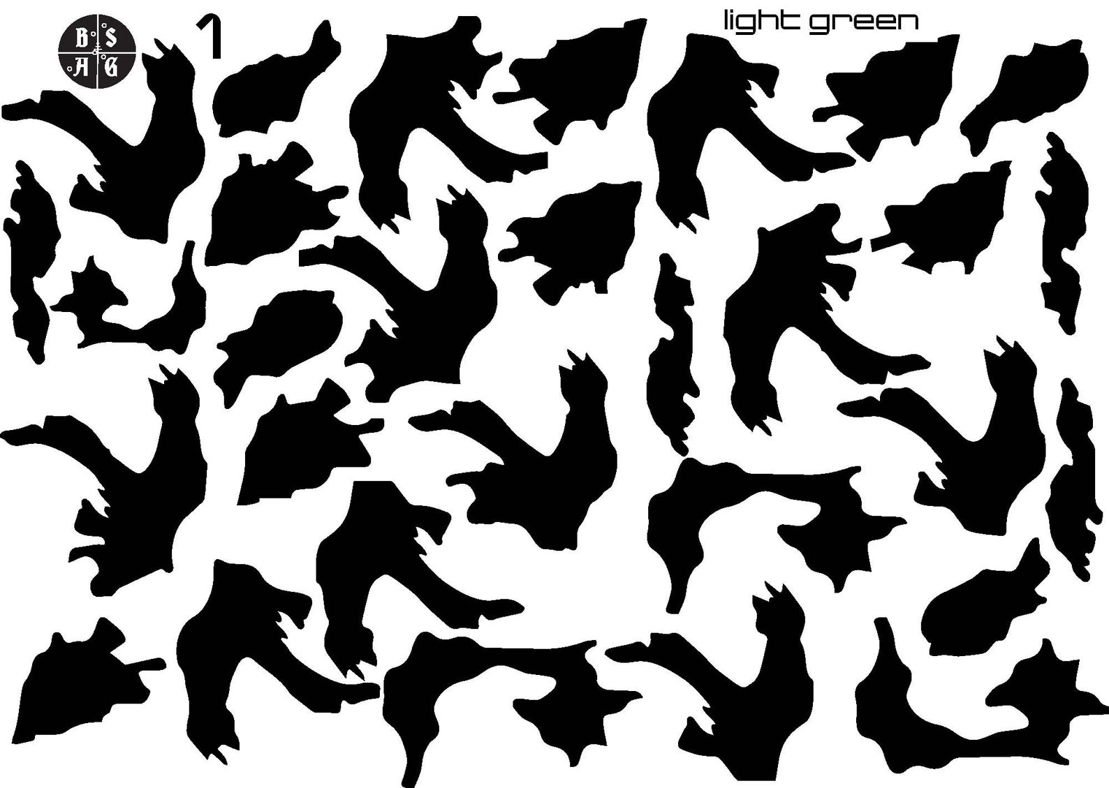 Pack of 4 Soldier 2000 (SANDF) Camouflage Stencil Pattern Printed on ...