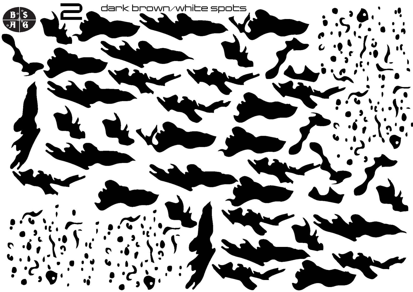 Pack of 4 Soldier 2000 (SANDF) Camouflage Stencil Pattern Printed on ...