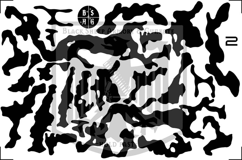 Pack of 3 Swiss Taz 83 Camouflage Stencil Pattern Printed on Avery High ...