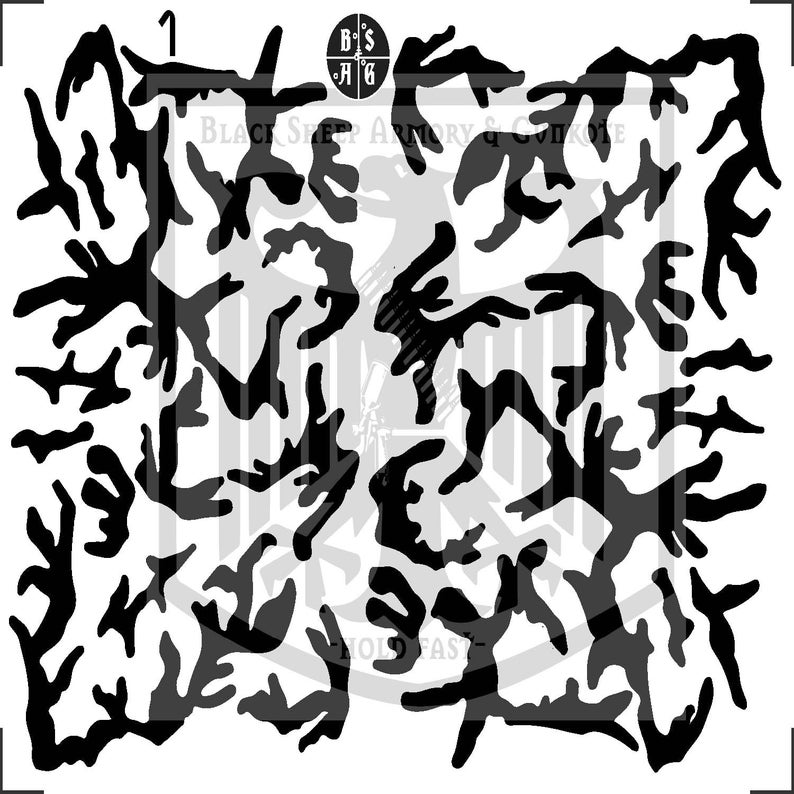 U.s.army M81 Woodland Camouflage Stencil Pattern Printed on Avery High ...