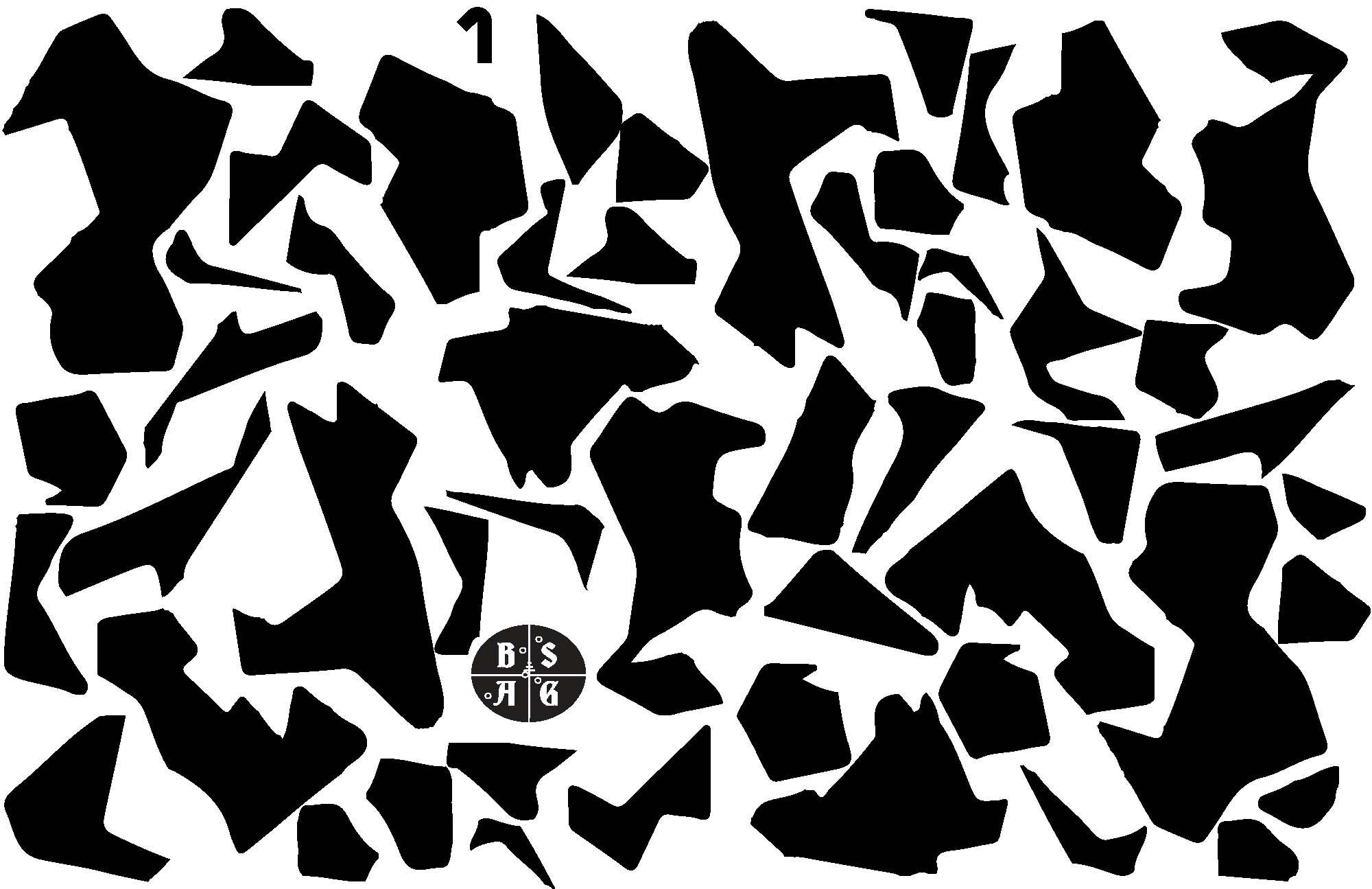 M-90 Swiss Camouflage Stencil Pattern Printed on Avery High Heat Yellow ...