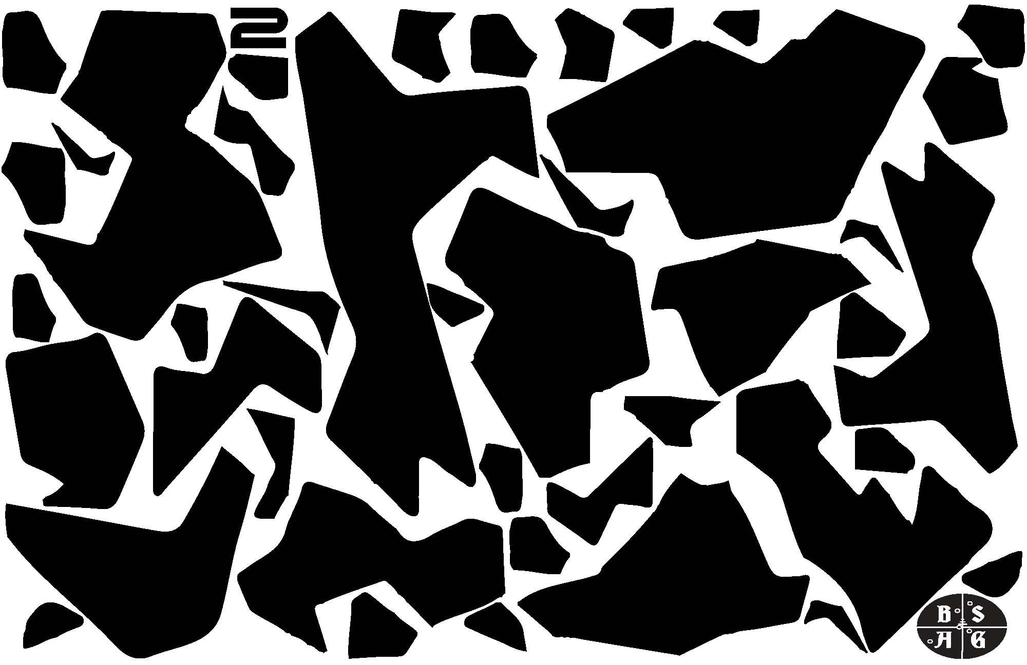 M-90 Swiss Camouflage Stencil Pattern Printed on Avery High Heat Yellow ...