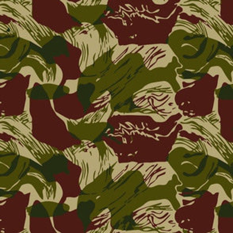 Pack of 2 Rhodesian Brushstroke Camouflage Stencil Pattern Printed on Avery High Bake Vinyl for ...