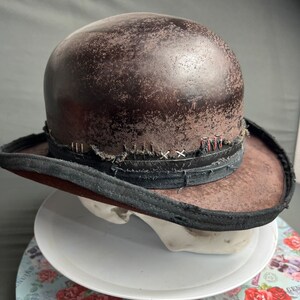 Vintage Rare Hat, High Bowler Western Cowboy Distressed. - Etsy