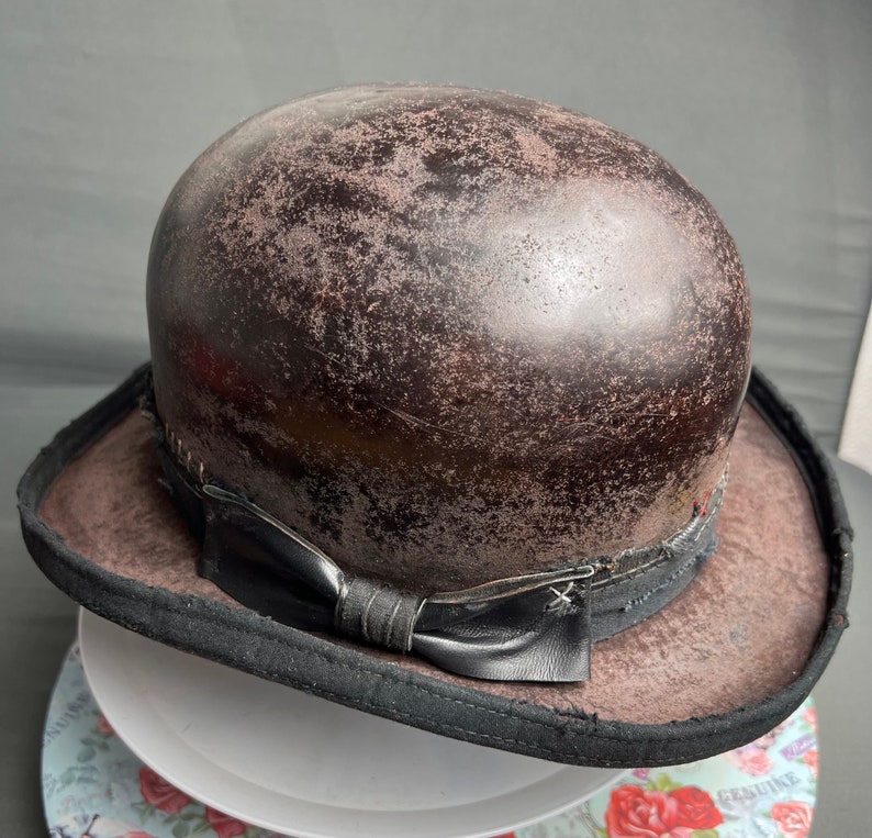 Vintage Rare Hat, High Bowler Western Cowboy Distressed. - Etsy