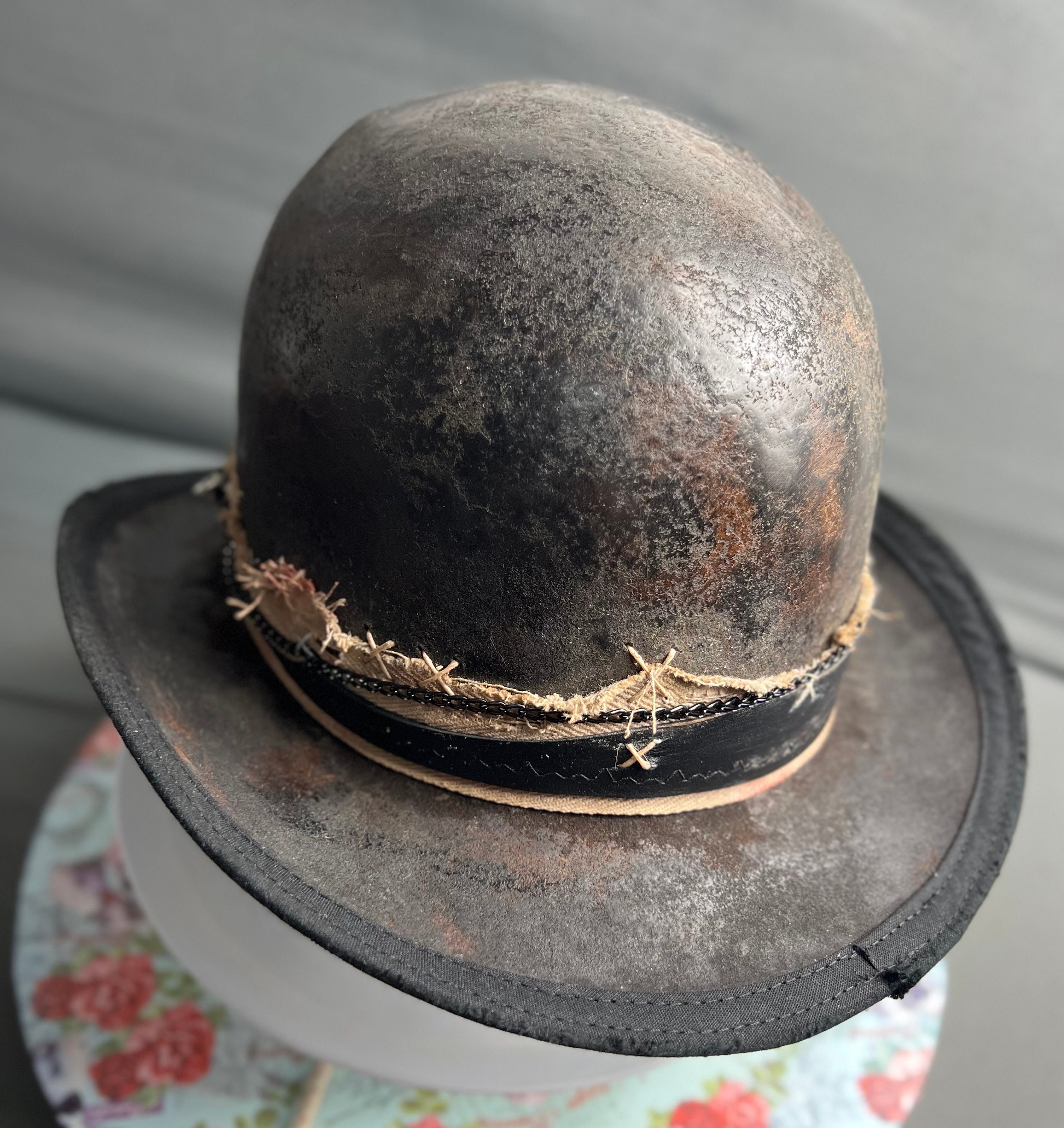 Vintage Rare Custom Open Crown Hat,high Bowler Western Cowboy ...