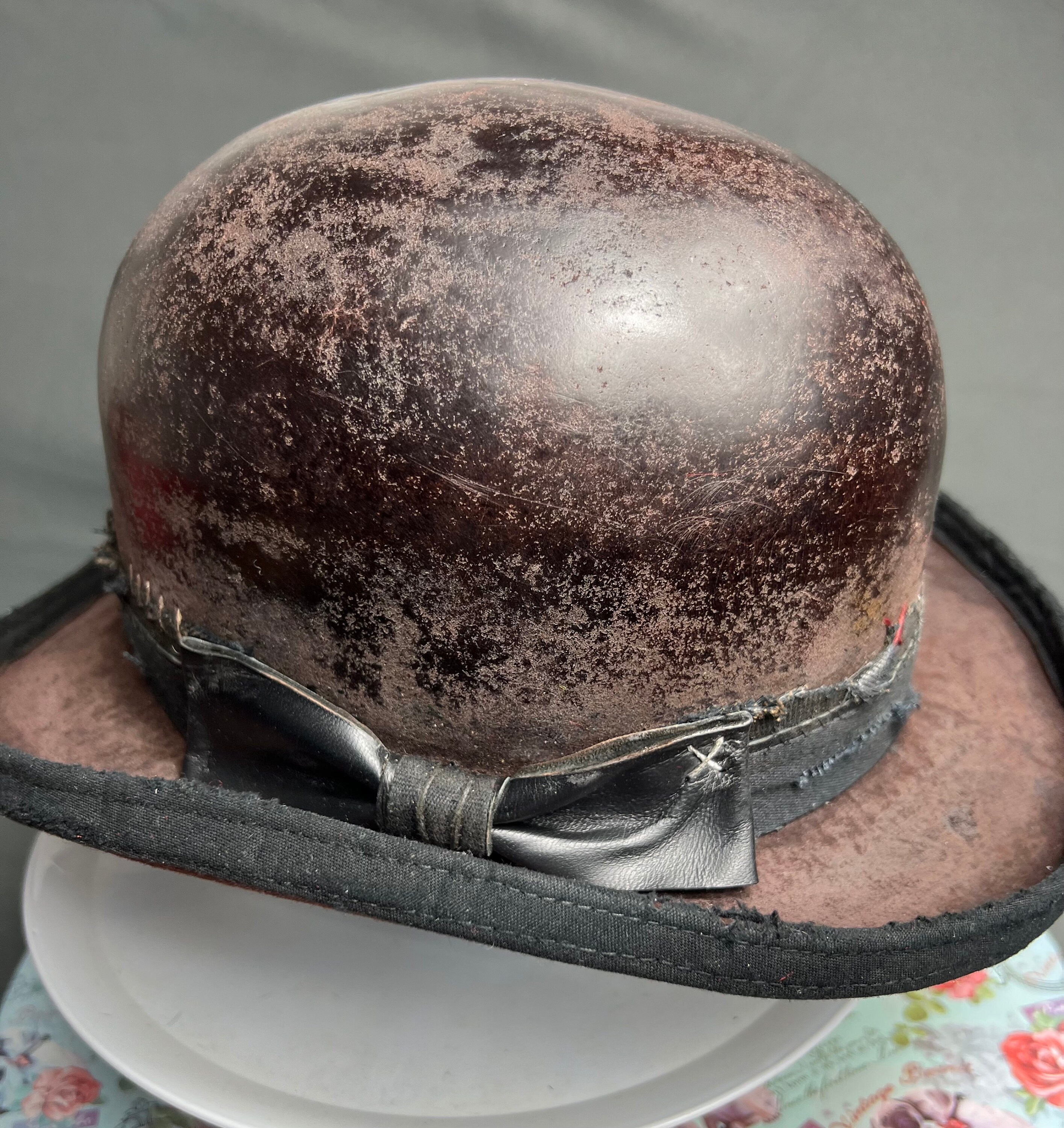 Vintage Rare Hat, High Bowler Western Cowboy Distressed. - Etsy