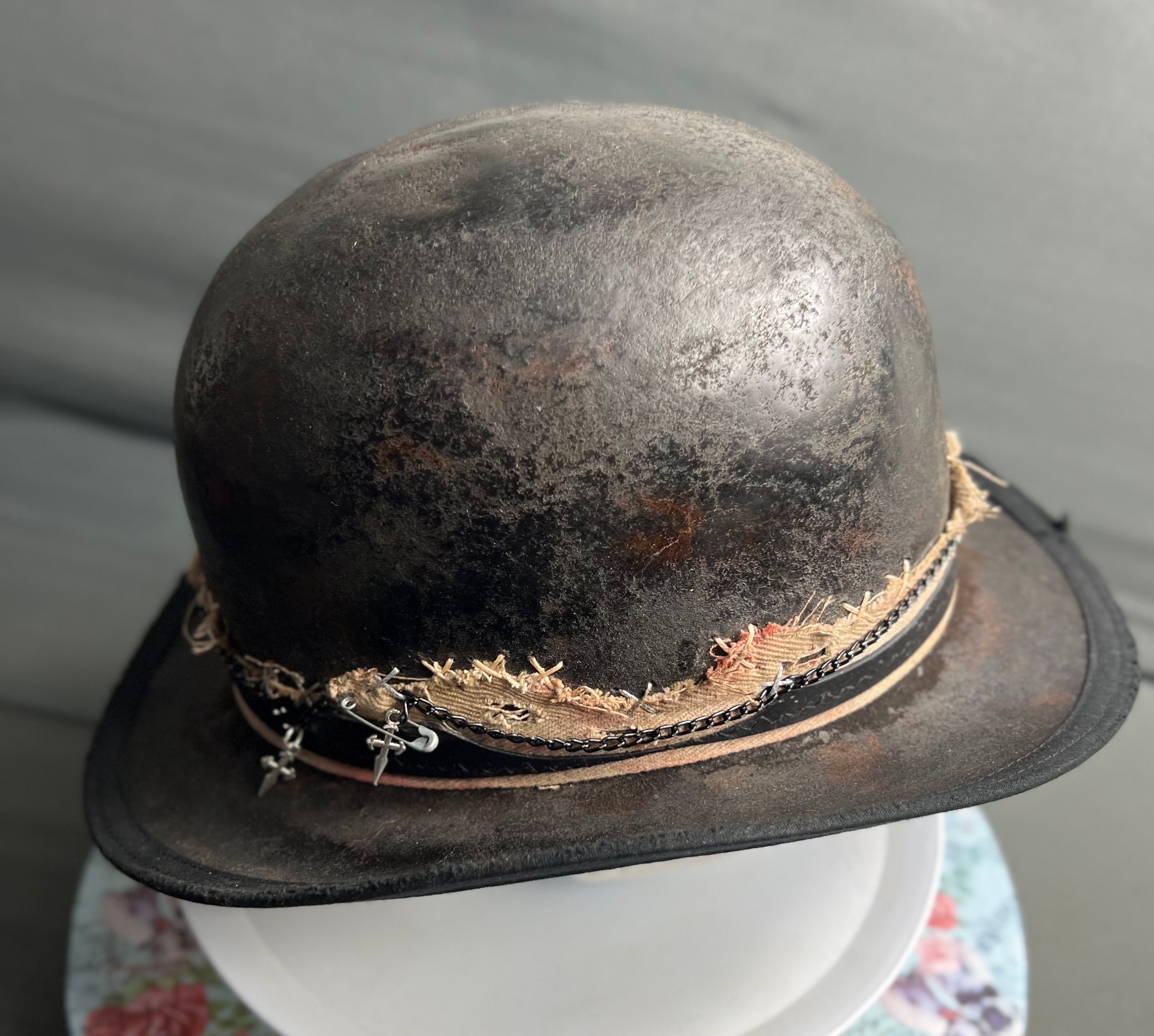 Vintage Rare Custom Open Crown Hat,high Bowler Western Cowboy ...